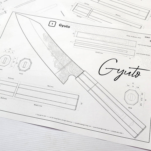 Gyuto Chef's Knife Templates – Black Dragon Forge