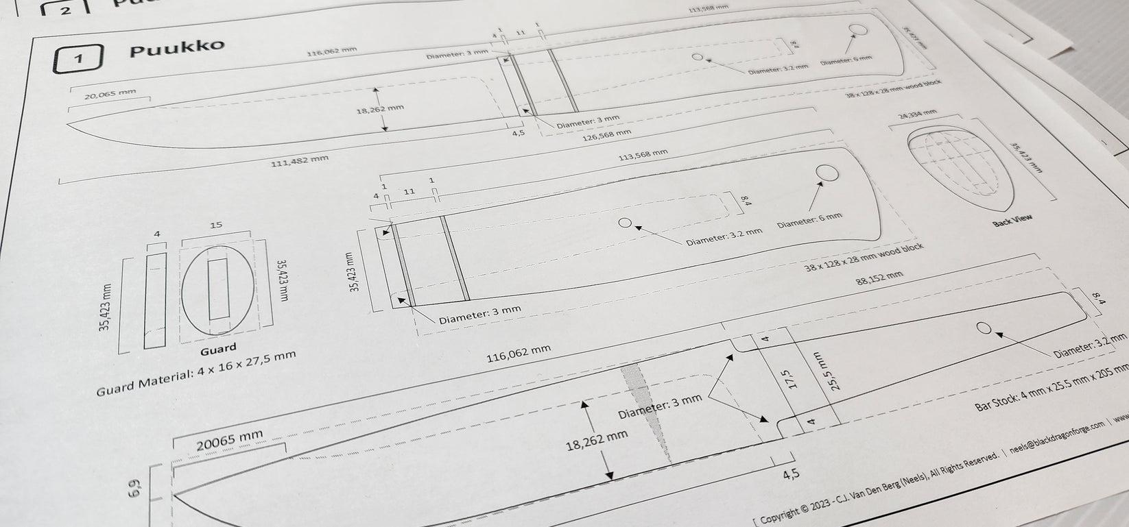 Puukko Design Template – Black Dragon Forge