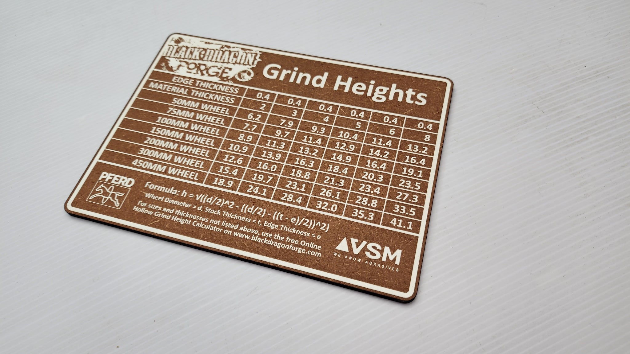 Hollow Grind Height Chart – Black Dragon Forge
