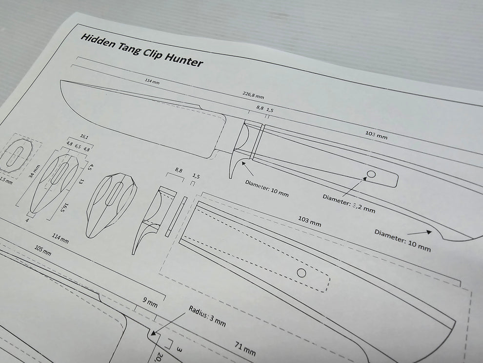 Hidden Tang Clip Hunter Template – Black Dragon Forge