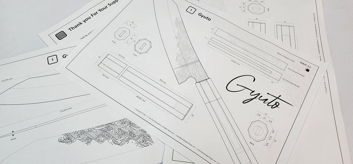 Gyuto Chef's Knife Templates – Black Dragon Forge